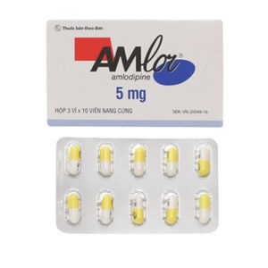 Amlor 5mg trị tăng huyết áp, đau thắt ngực ( 3 vỉ x 10 viên )