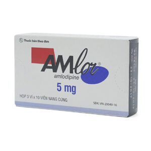 Amlor 5mg trị tăng huyết áp, đau thắt ngực ( 3 vỉ x 10 viên )