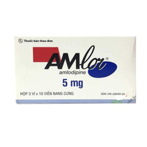 Amlor 5mg trị tăng huyết áp, đau thắt ngực ( 3 vỉ x 10 viên )