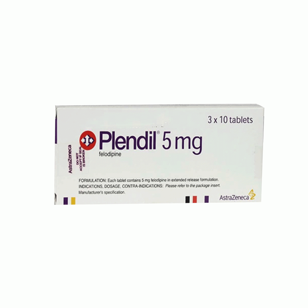 Plendil 5mg trị tăng huyết áp, đau thắt ngực