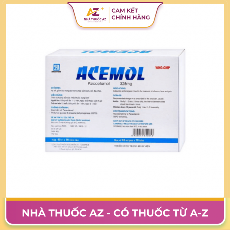 Thuốc Acemol 325mg – Paracetamol – Công dụng, giá bán? - Nhà Thuốc AZ