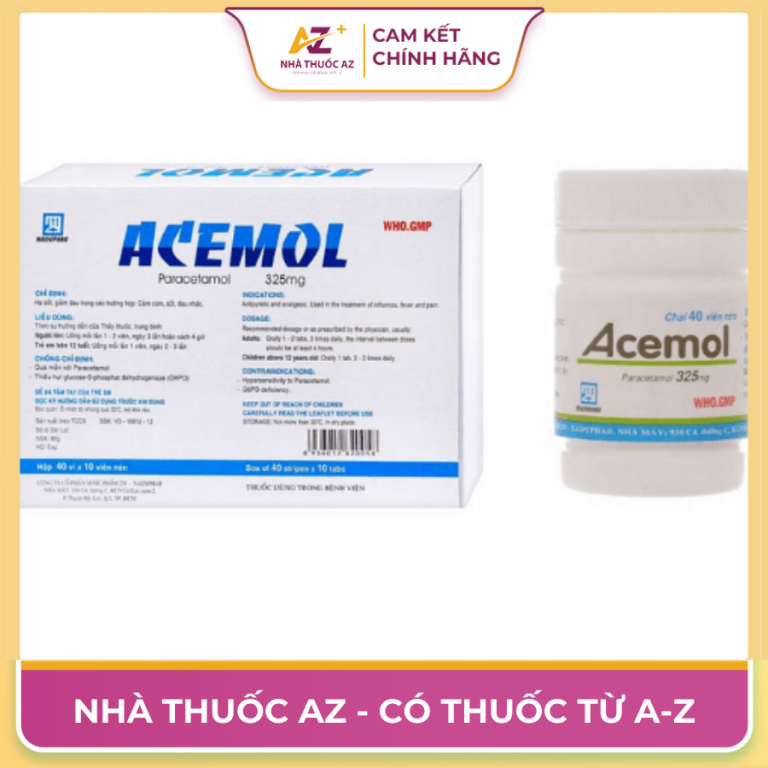 Thuốc Acemol 325mg – Paracetamol – Công dụng, giá bán? - Nhà Thuốc AZ