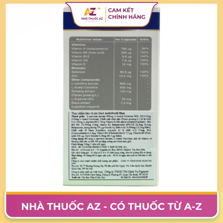ACTIVFERTIL MAN – BÍ QUYẾT TĂNG CƯỜNG SINH LỰC, KHẲNG ĐỊNH BẢN LĨNH ĐÀN ...
